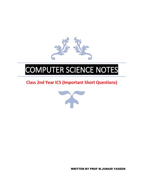 Short Notes Computer Science Pdf Databases Assembly Language