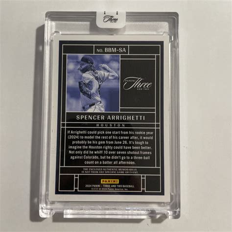 Spencer Arrighetti 2024 Panini Three And Two Baseballs Best Rc Patch