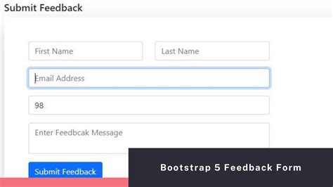 Feedback Form Using Bootstrap 5 Submit Feed Form Using Php Responsive Feedback Page In 2021