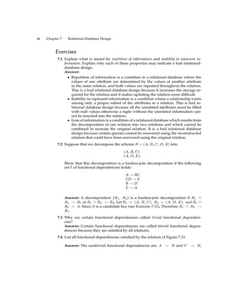 Relational Database Design Exercises