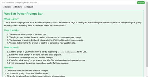 Websim Power Prompt Bar