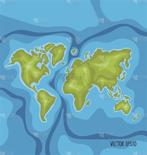 世界地图矢量插图
