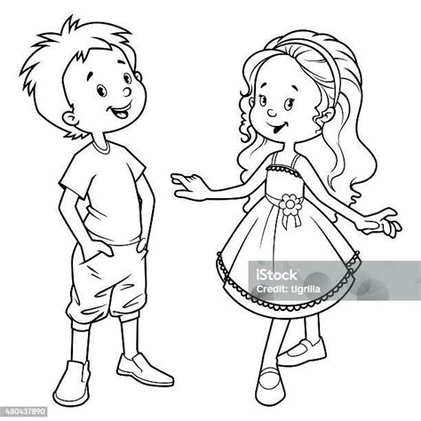 เด็กน่ารักมาก เด็กชายและเด็กหญิง ภาพประกอบสต็อก ดาวน์โหลดรูปภาพตอนนี้ 2015 ดำและขาว