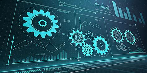 A Modern Engineering Background With Interconnected Glowing Blue Gears Modern Engineering