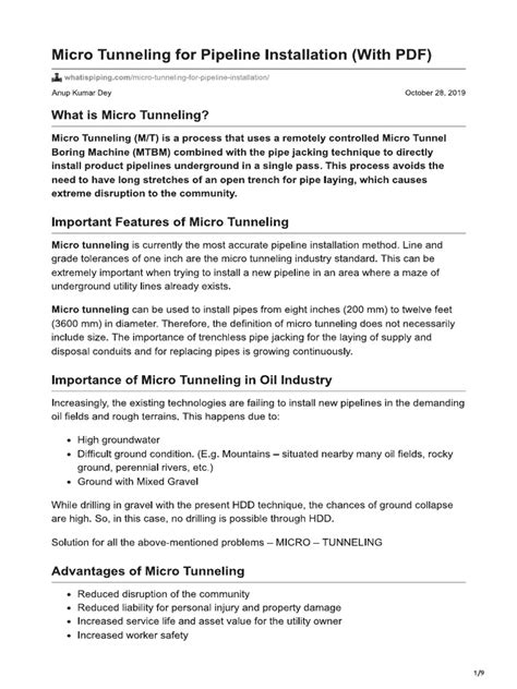 Microtunneling Pdf