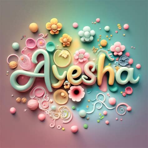 Premium Photo Ayesha 3d Name In Pastel Colours Written Background 3d