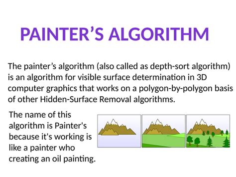 Painters Algorithm Oldpptx Graphics Software Computer Painters Algorithm Oldpptx Graphics Software Computer