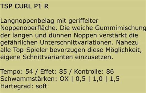 TSP CURL P 1 R - WWW.TISCHTENNIS24.EU