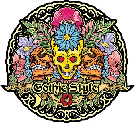 Gothic Sign With Skull Grunge Vintage Design T Shirts 11161607 Vector Art At Vecteezy