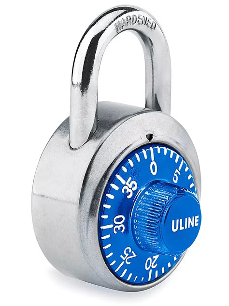 Uline Combination Padlock 34 Shackle Blue H 7437blu Uline