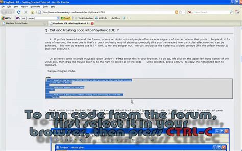 Playbasic Ide Lesson Running Forum Code Youtube