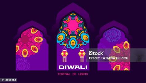 인도 전통 축제 디왈리 조명의 행복한 축제 배너 포스터 인사말 카드를위한 Deepavali 템플릿 축제 불타는 디야 그래픽 디자인 배경 벡터 추상 평면 그림 0명에 대한