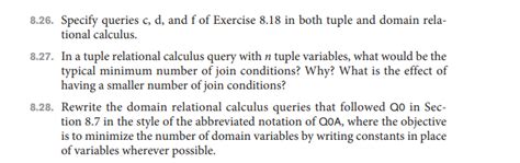 solved 8 23 specify the following queries in relational