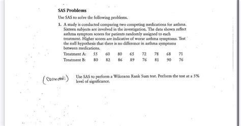 SAS Problems Use SAS To Solve The Following Problems Chegg