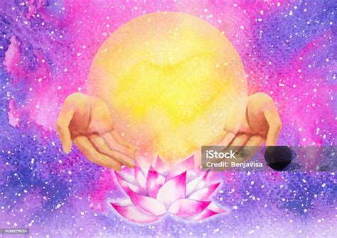 Sahasrara Crown Chakra 보라색 보라색 또는 흰색 색상 로고 기호 아이콘 Reiki 마음 영적 건강 치유 전체 론적 에너지 연꽃 만다라 수채화 그림 아트