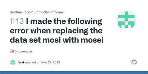 I Made The Following Error When Replacing The Data Set Mosi With Mosei