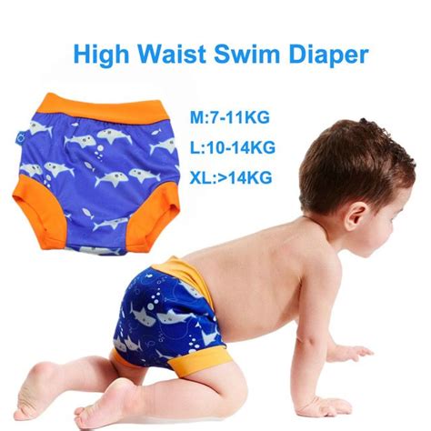 Высокая Талия Ребенка Плавать Пеленки для Мальчиков Водонепроницаемый Плавать Подгузники для