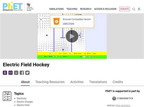 University Of Colorado Ph Et Interactive Simulations Electric Hockey Interactive For 9th