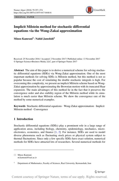 Implicit Milstein Method For Stochastic Differential Equations Via The Wong Zakai Approximation