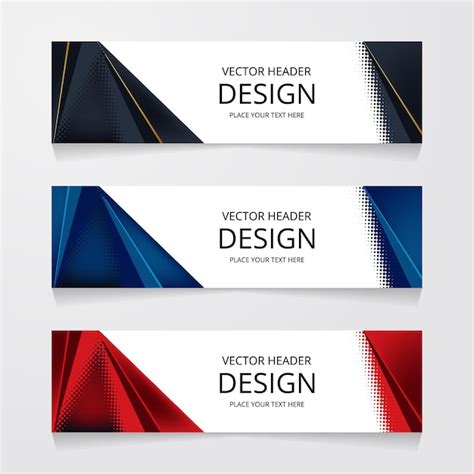 Premium Vector Abstract Banner Design Web Template Set Horizontal Header Web Banner