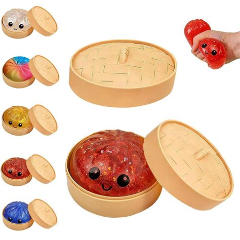 Rare Pink Glitter Dumpling Squishy Mystery Blind Box Jumbo Bao Bun