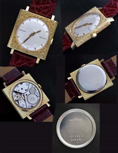 Sarcar Square Dress Watch Is Unusual Gold Coloured Case Used And