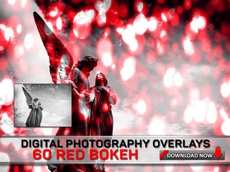 60 Red Bokeh Overlay Red Bokeh Backdropd Red Bokeh Digital Etsy