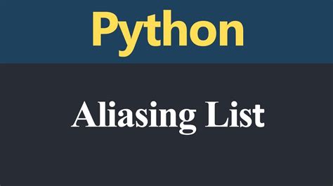 Aliasing List In Python Hindi Youtube