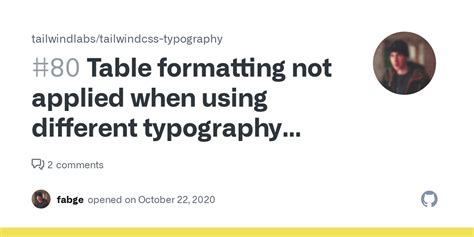 table formatting not applied when using different typography sizes · issue 80 · tailwindlabs