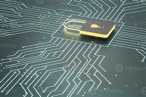 D Rendering Metal Lock With Digital Concept Background Stock Photo At Vecteezy