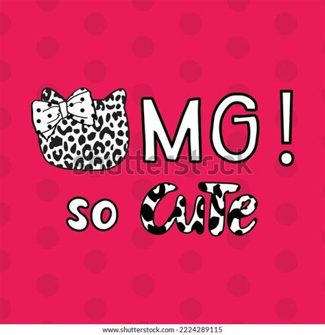Cute Cat Head Omg Cute Phrase Stock Vector Royalty Free 2224289115 Shutterstock