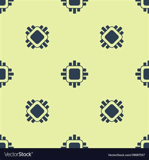 Blue Computer Processor With Microcircuits Cpu Vector Image