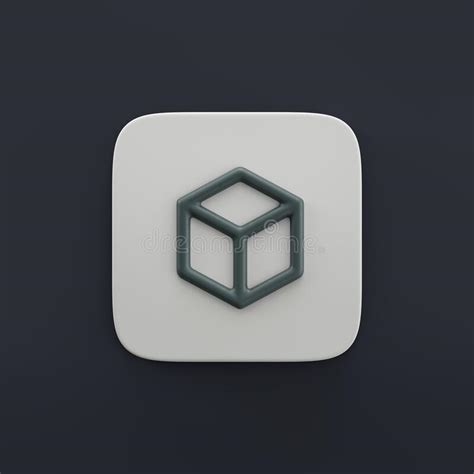 Block 3d Icon Outilne Design And Development Icon In Grey Color On A Button Shape 3d Rendering