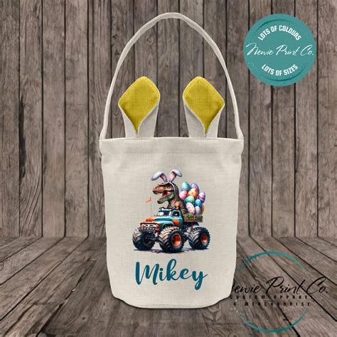 Monster Truck Dino Easter Bunny Ear Tote Newie Print Co