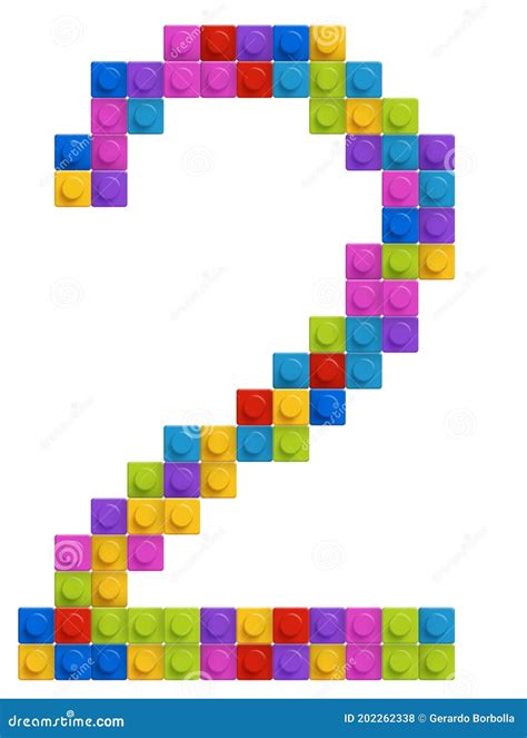 D Lego Block Font Design Stock Illustration Illustration Of Colors