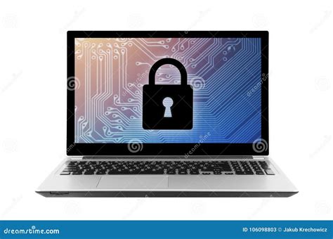 Computer Security System On Laptop Stock Image Image Of Data Black