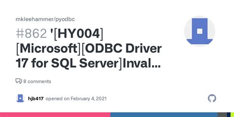 Hy004 Microsoft Odbc Driver 17 For Sql Server Invalid Sql Data Type 0 Sqlbindparameter