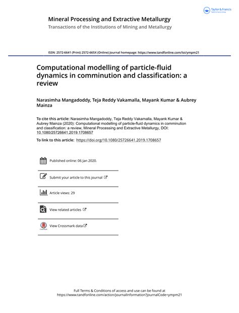 pdf computational modelling of particle fluid dynamics in comminution