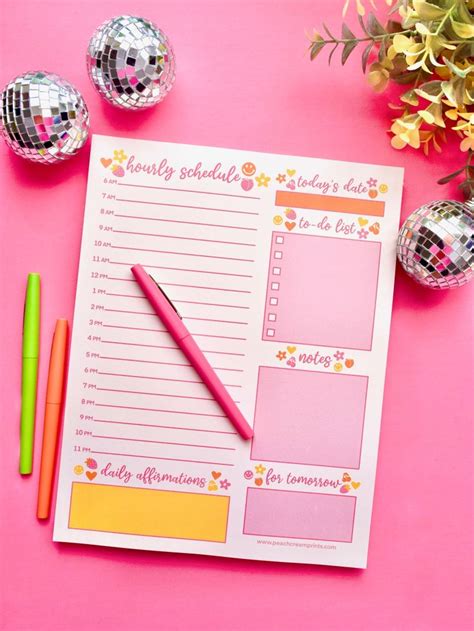 Peachy Daily Planner Notepad Daily Planner Notepad Planner Notepad