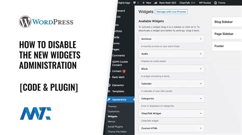 Wordpress How To Disable The New Widgets Administration Martech Zone