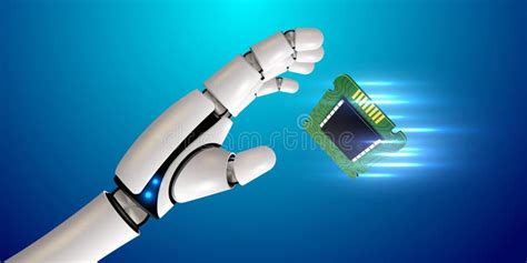 Robot Hand Holding Processor Technology Machine Learning Neural Network Artificial