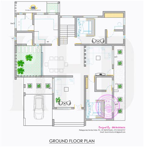 Modern Two Storey House With Three Bedrooms And Three Living Rooms