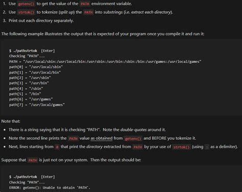 solved 1 use getenv to get the value of the path