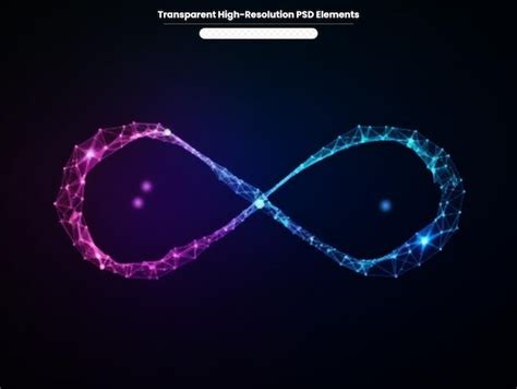 파란색 마법 반이는 빛 무한 표시 투명한 배경에 소용돌이 트레일 프리미엄 Psd 파일