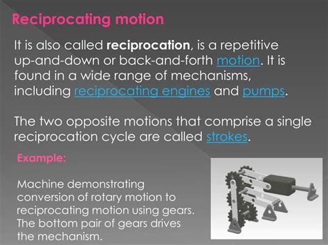 Reciprocating Motion Examples