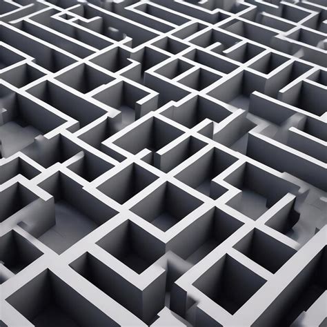 Premium Ai Image Creative Gray Maze Backdrop Solution Way Out And Challenge Concept 3d Rendering