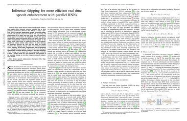 Inference Skipping For More Efficient Real Time Speech Enhancement With