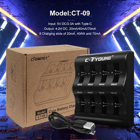 Chargeur De Piles Bouton Rechargeable Avec 8 Emplacements De Charge Pour Pile Bouton 3 6 V
