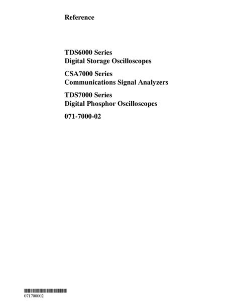 Tektronix Tds6000 Series Reference Manual Pdf Download Manualslib