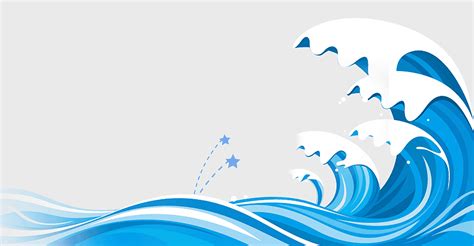 Ocean Wave Illustration Blue Cartoon Wave Abstract Waves Design Wave